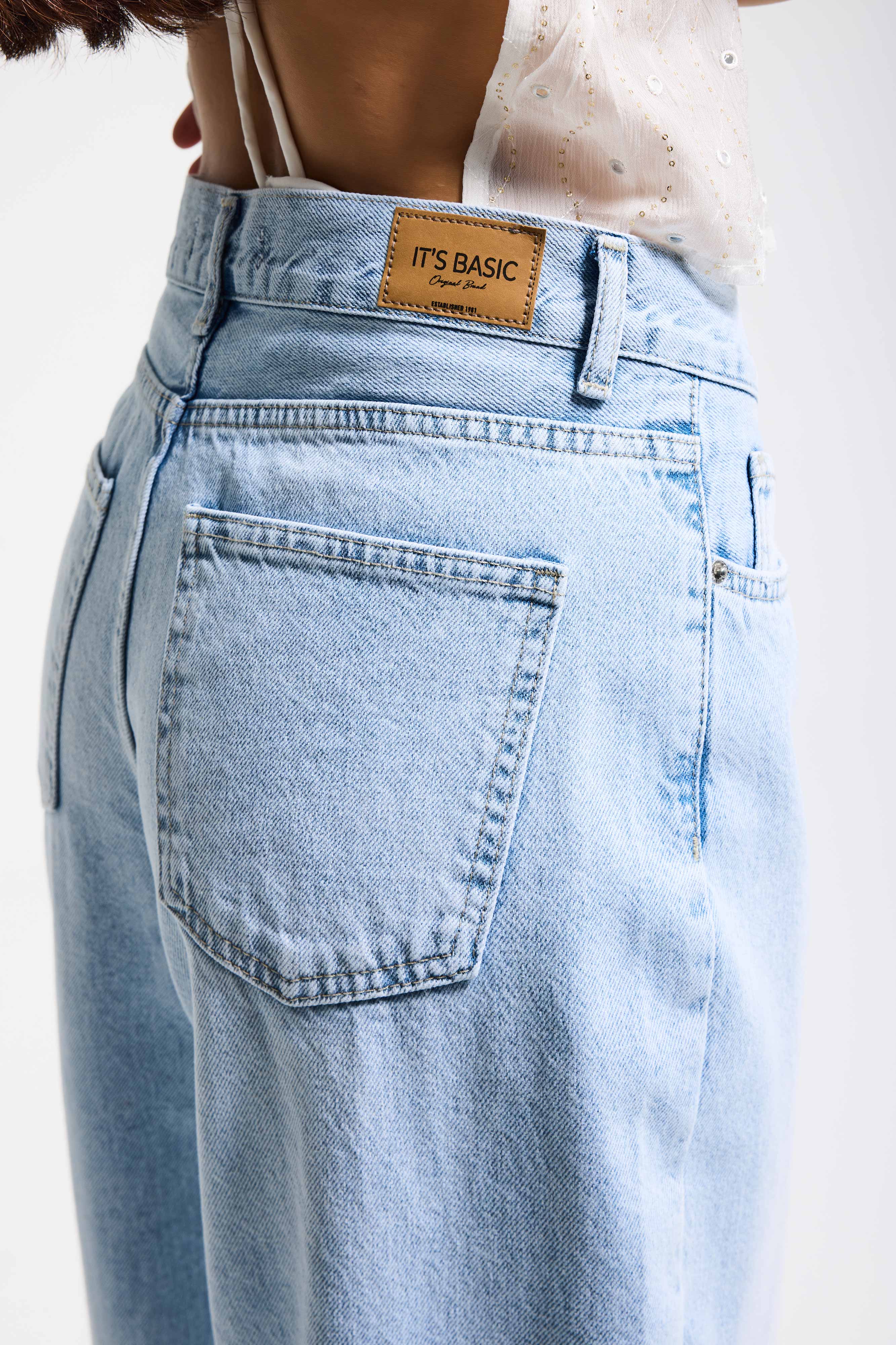 Kadın Ice 4s6-3 Wide Leg Barrel Fit %100 Koton Denim Jean